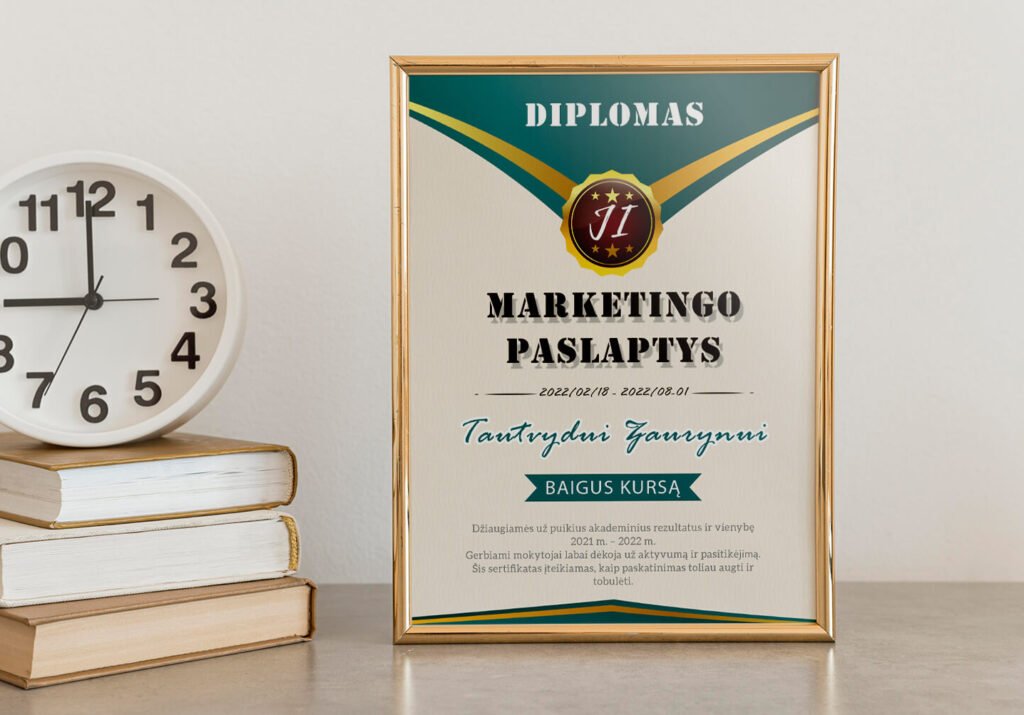Sertifikato/diplomo maketavimas – Jauna idėja